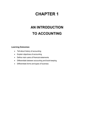 TOPIC 1: AN INTRODUCTION TO ACCOUNTING IN PRINCIPLE OF ACCOUNTING | PDF