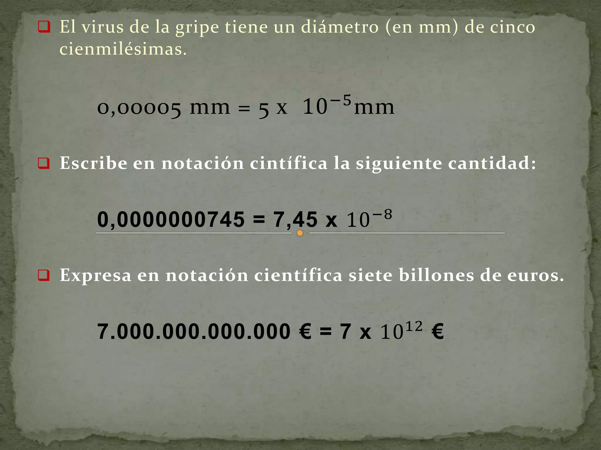 Ejercicios de notación científica | PPTX