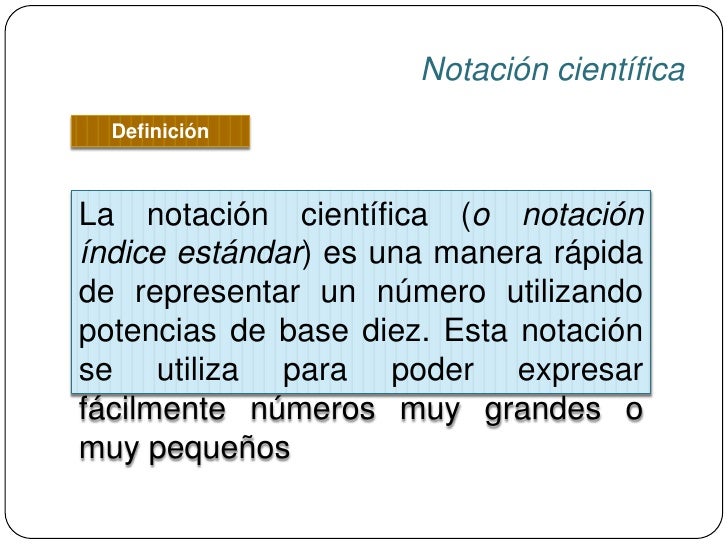 Notación cientifica