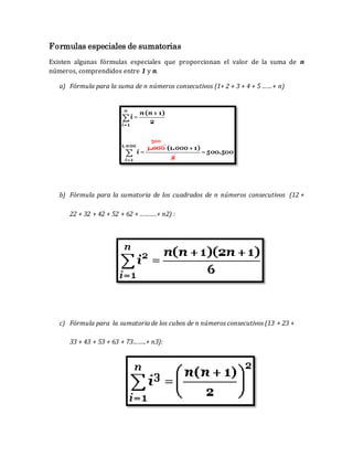 Notación sumatoria | DOCX