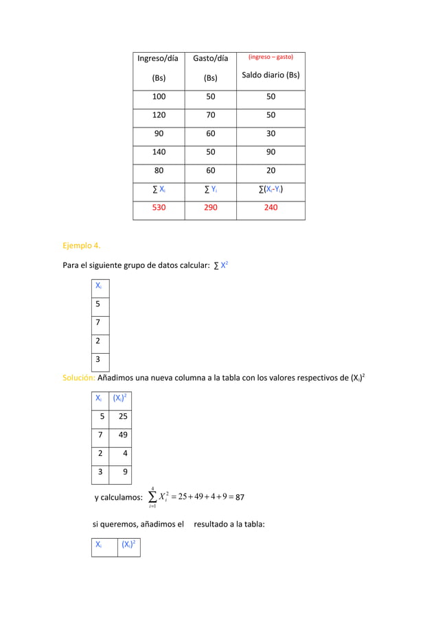 Notacion de suma con sigma | PDF