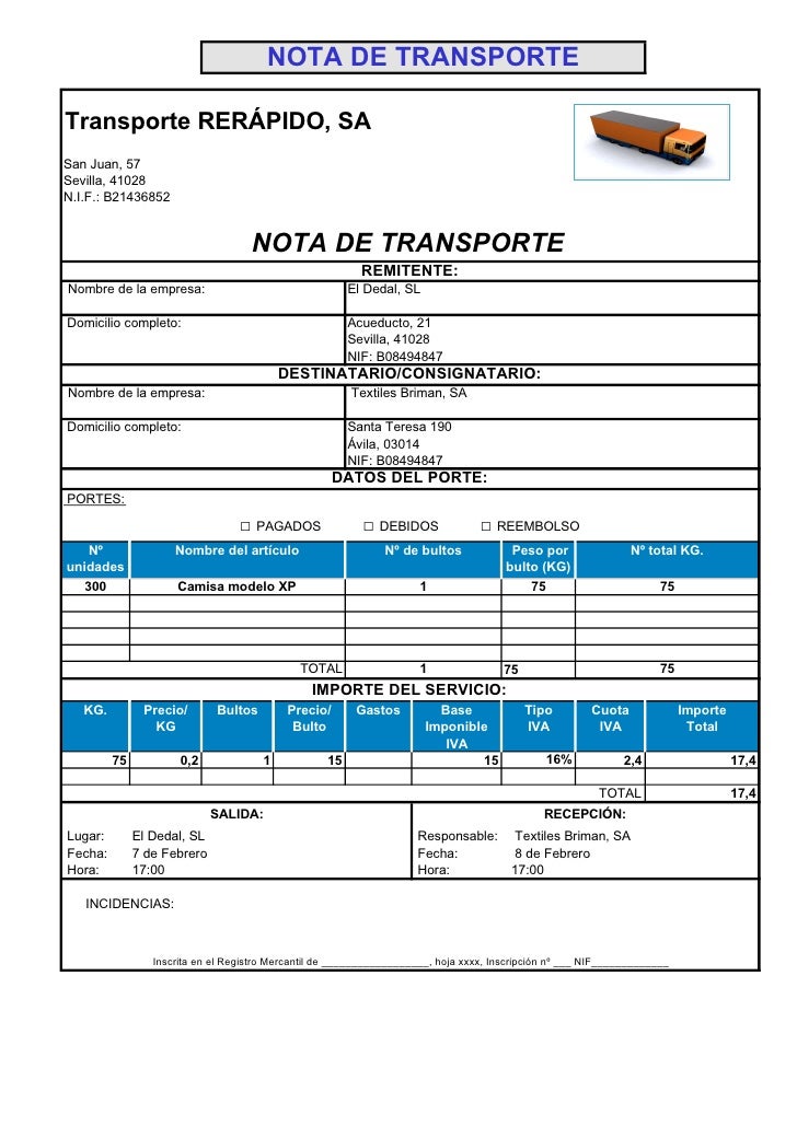 Nota De Transporte
