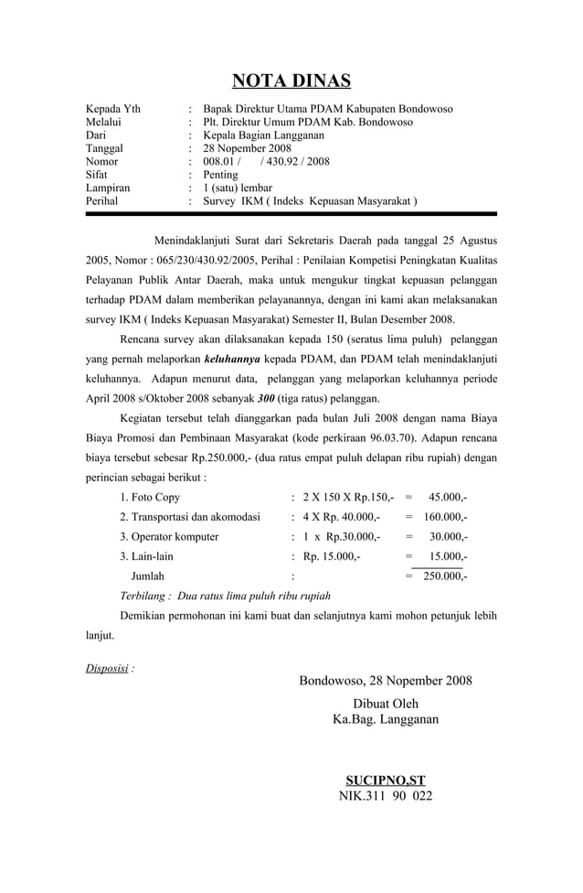 Nota dinas ikm | DOC