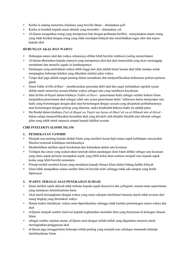 pemikiran islam semasa Jabatan Usul FPI, UKM | PDF