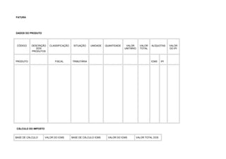 Nota fiscal modelo 1 | DOC
