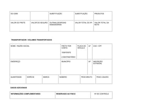 Nota fiscal modelo 1 | DOC