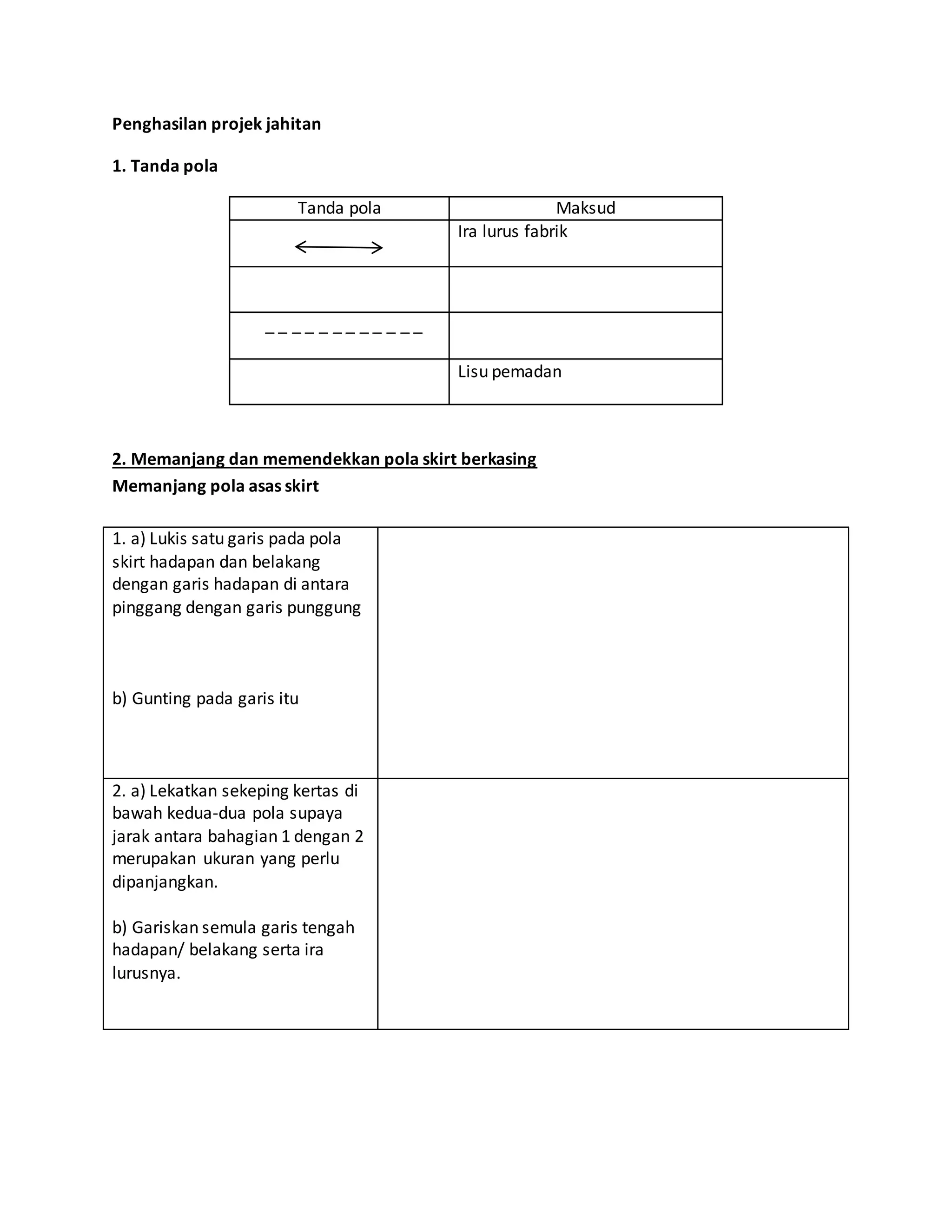 Nota jahitan khb ert tingkatan 1 | PDF
