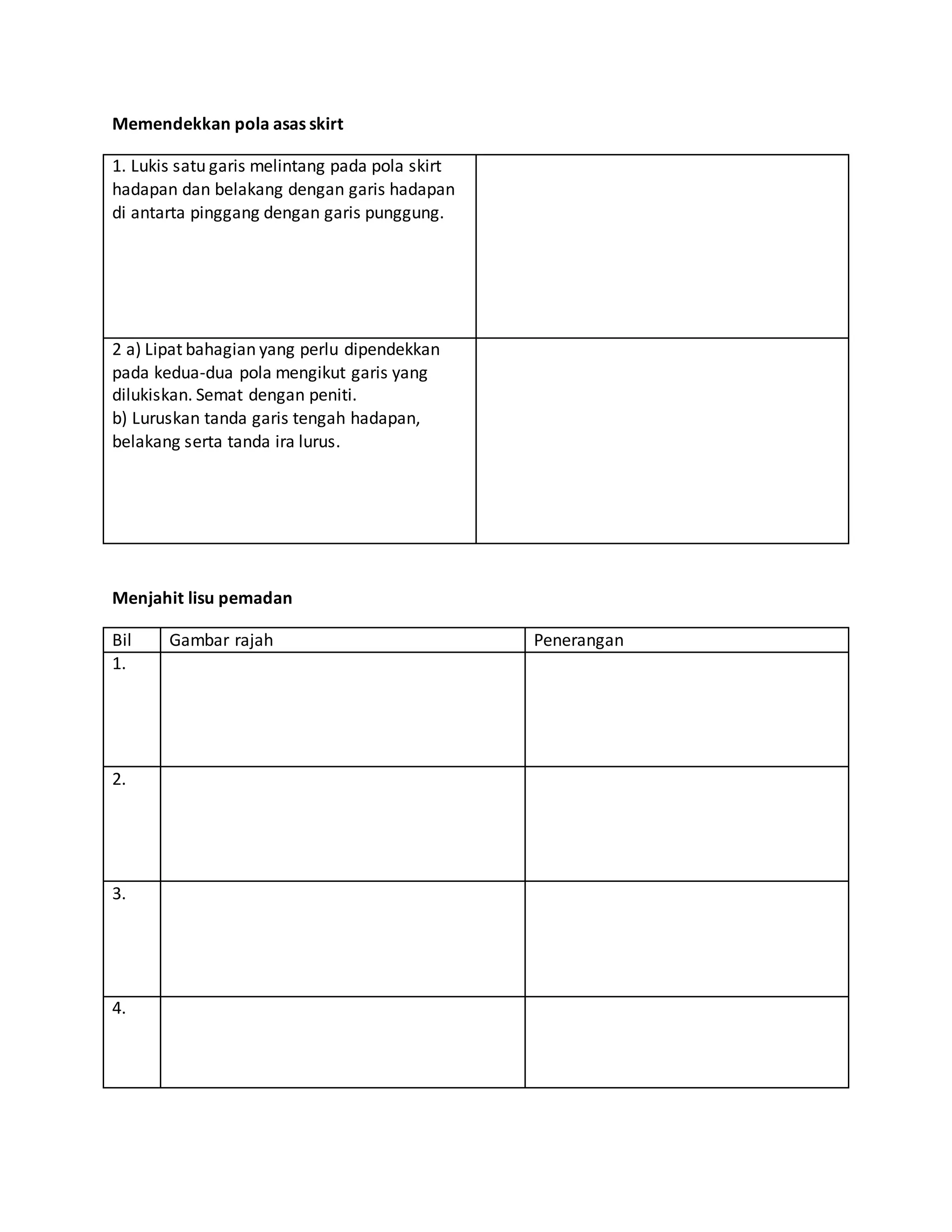 Nota jahitan khb ert tingkatan 1 | PDF