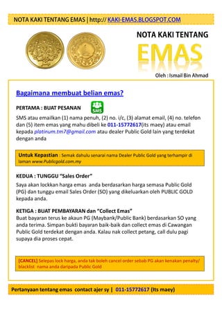 Nota kaki tentang emas | PDF