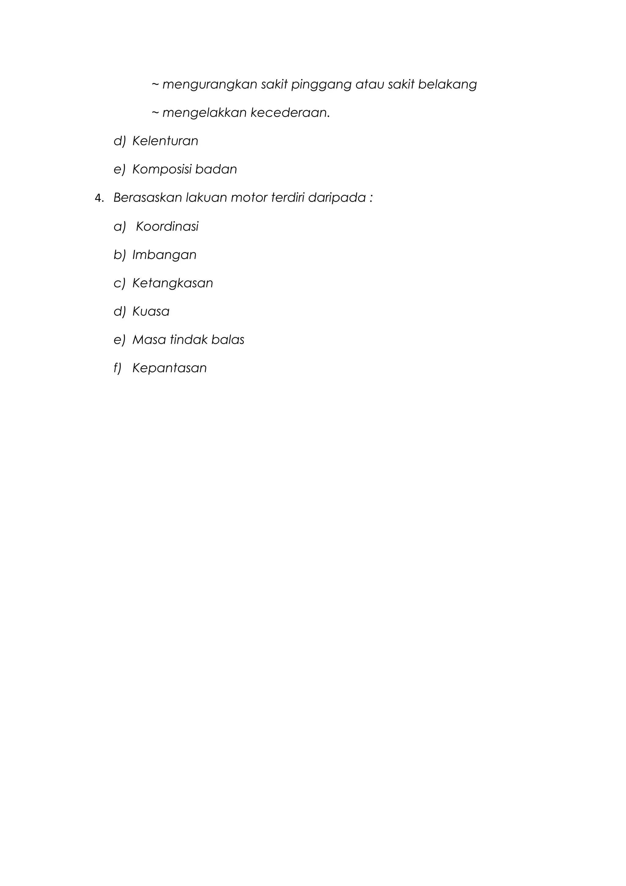 Nota kecergasan fizikal form 4 | DOC