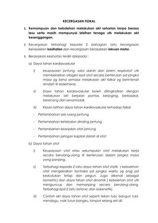 Nota kecergasan fizikal form 4 | DOC