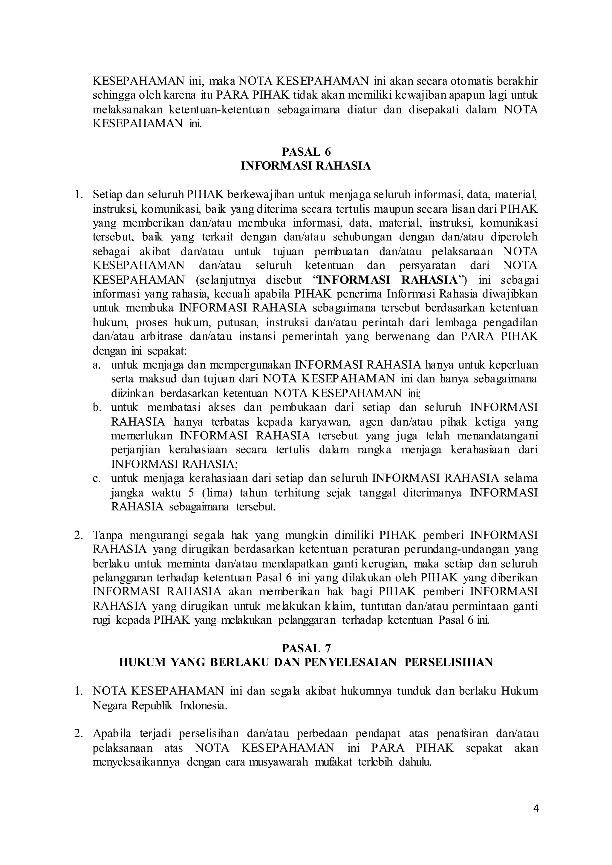 Contoh Nota Kesepahaman Pengambilalihan Saham Clean Terbaru (Beli ...