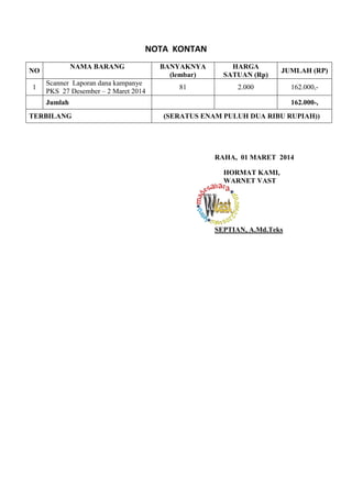 Nota kontan | DOCX