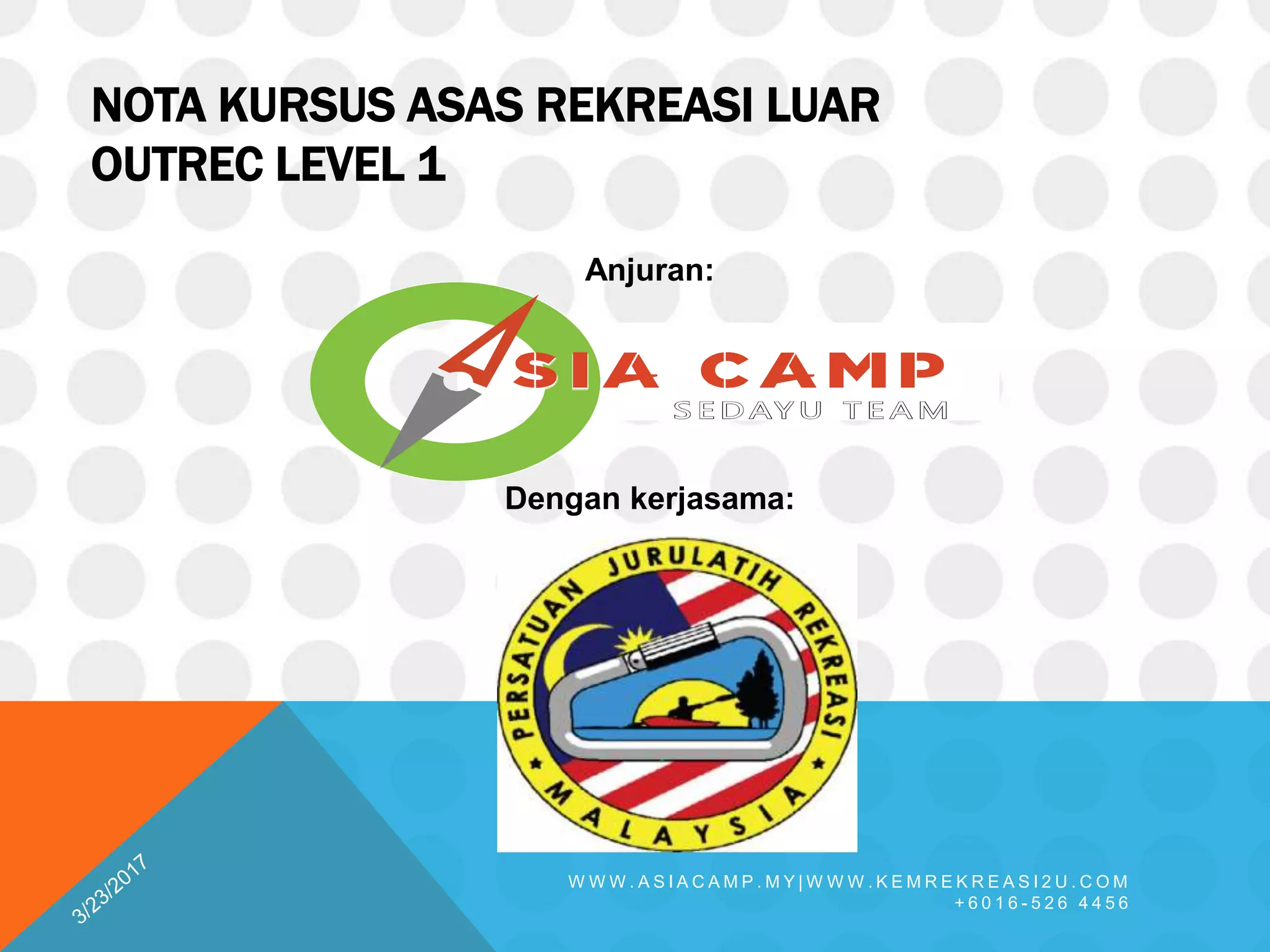 Nota kursus asas rekreasi luar (outrec 1) | PPTX