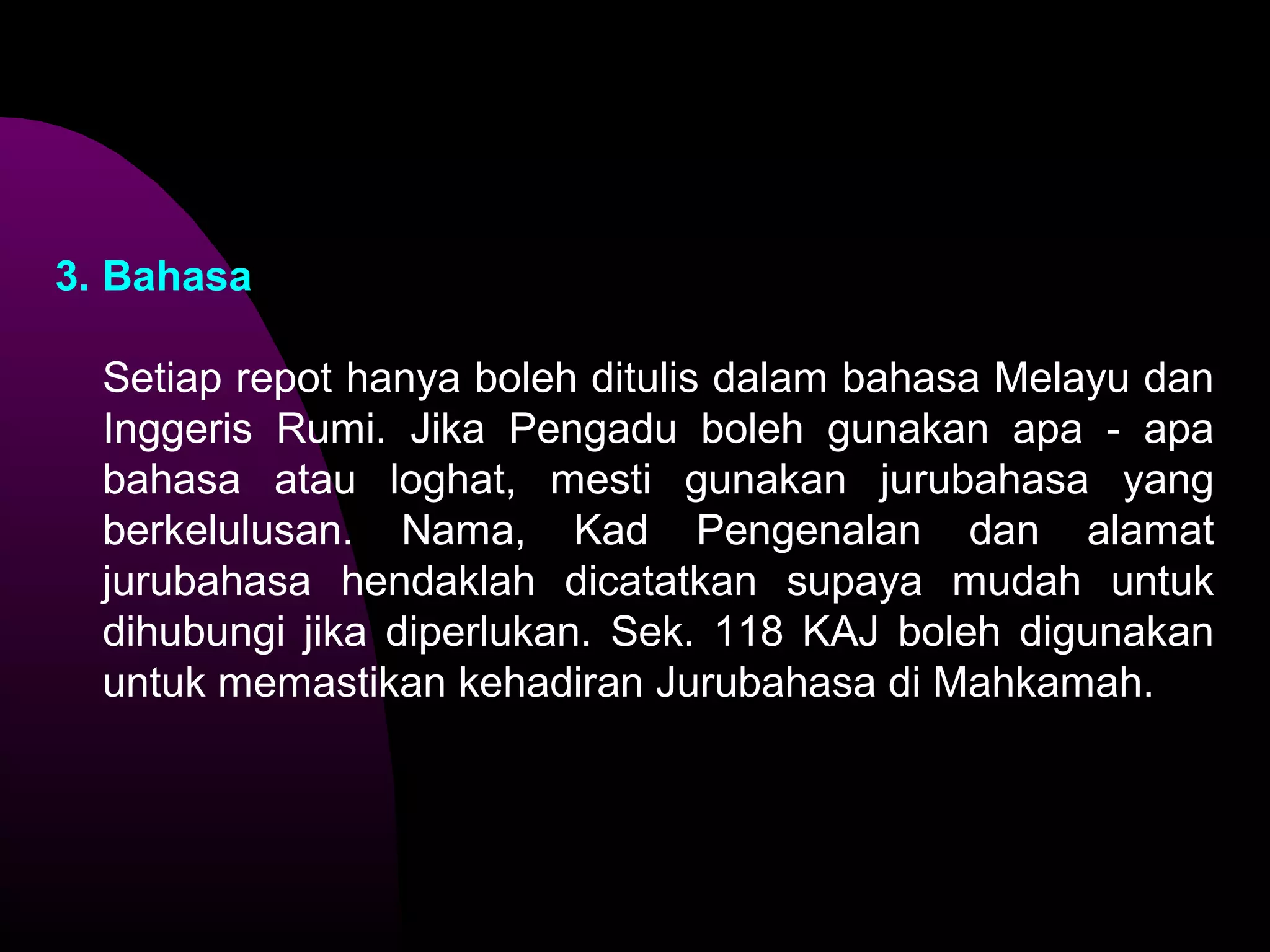 Kursus Asas Siasatan - Laporan Polis Maklumat Pertama (FIR) | PPT