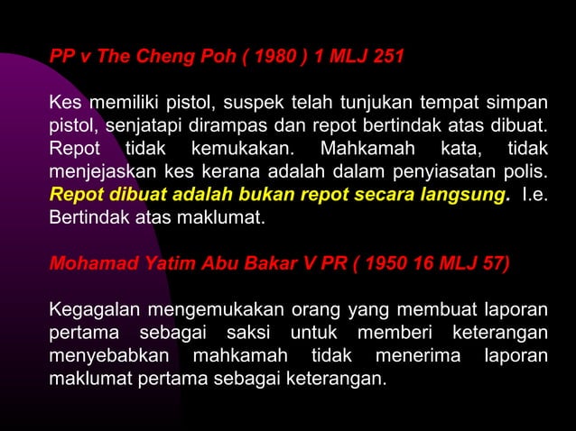 Kursus Asas Siasatan - Laporan Polis Maklumat Pertama (FIR) | PPT