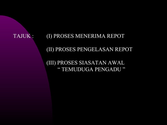 Kursus Asas Siasatan - Laporan Polis Maklumat Pertama (FIR) | PPT