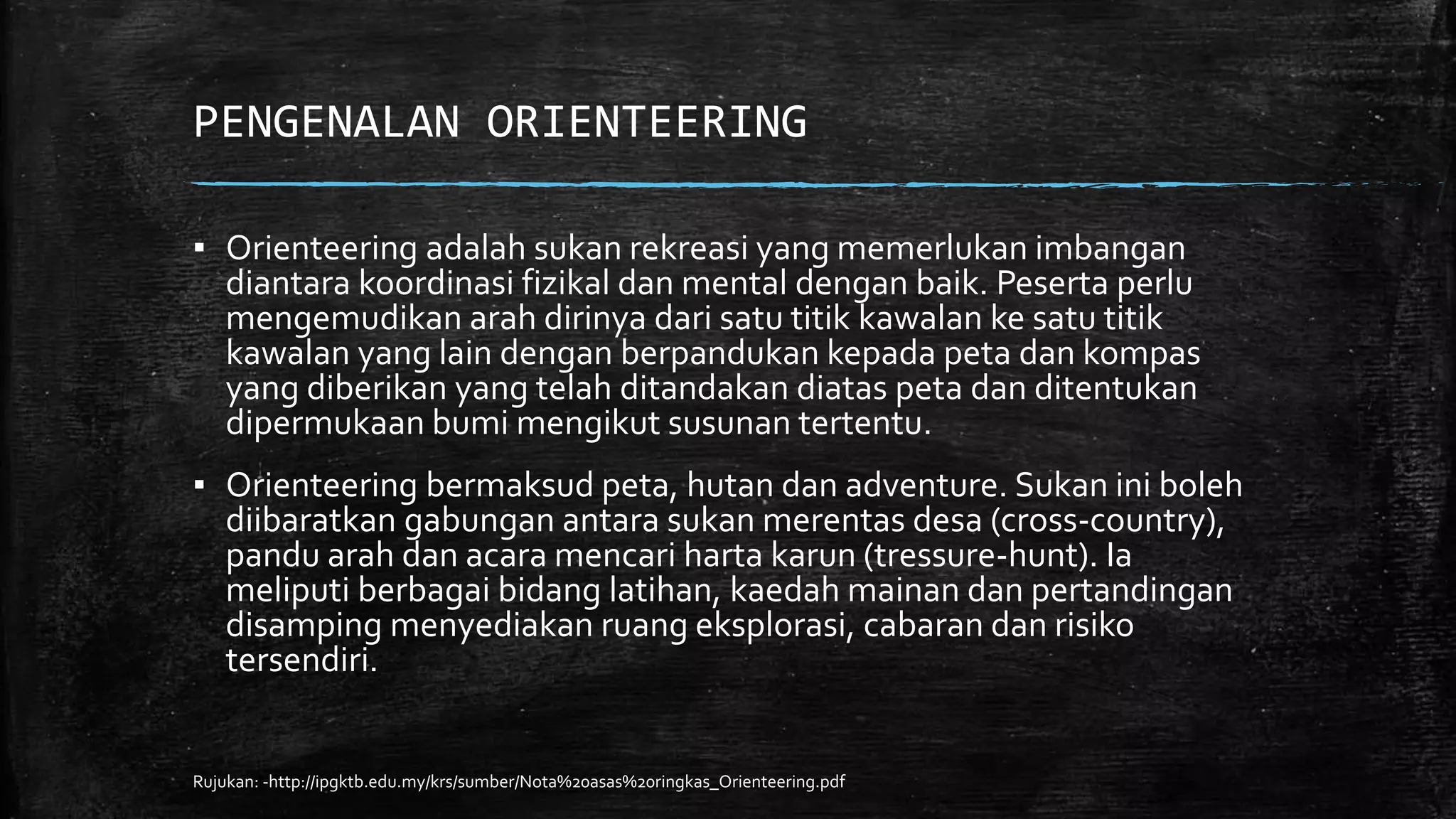 Nota kursus orienteering | PPTX