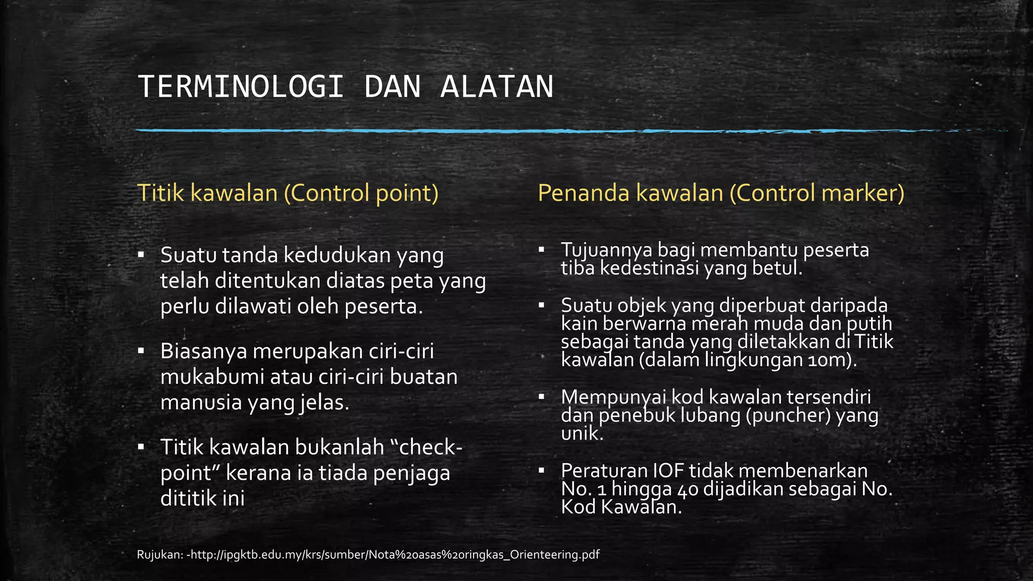 Nota kursus orienteering | PPTX