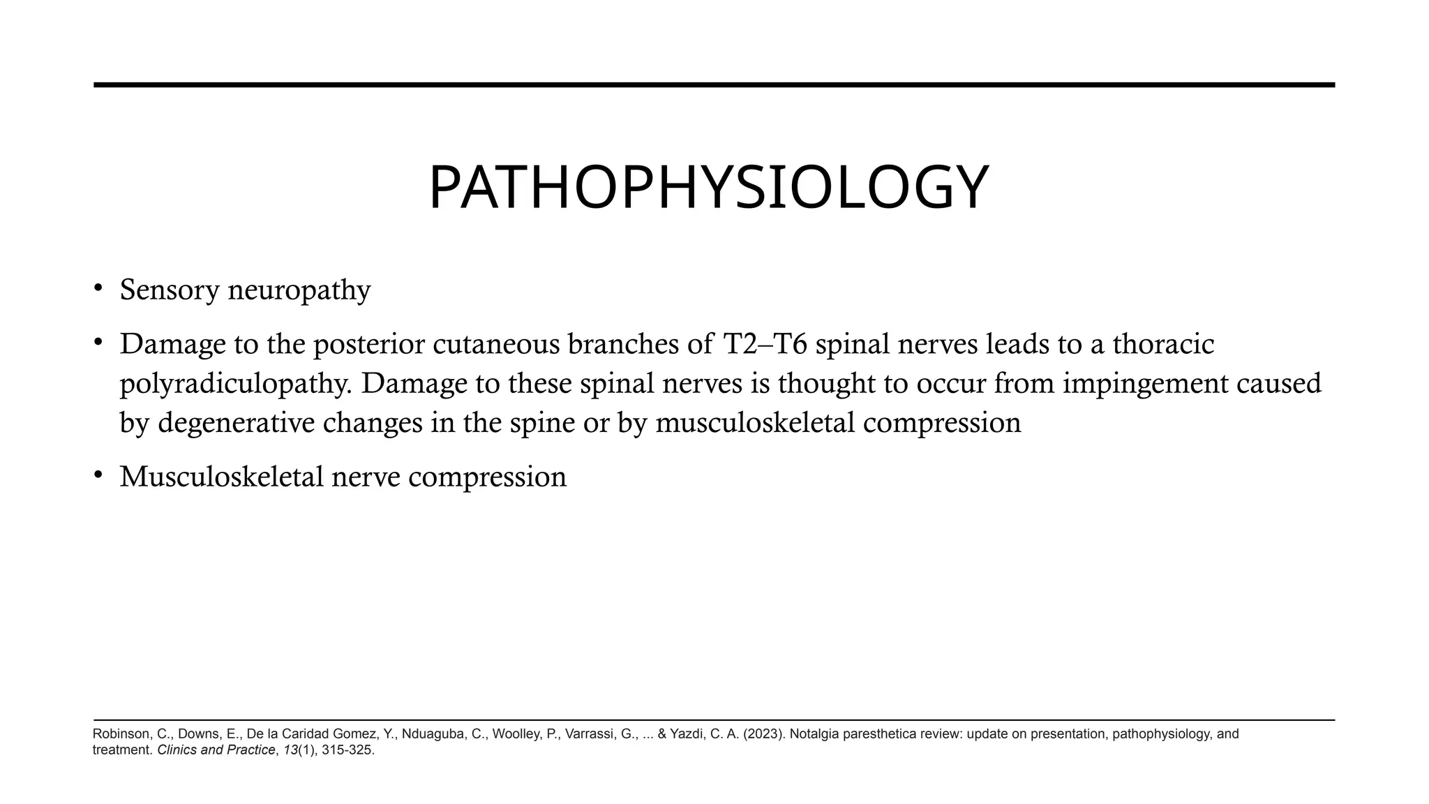 Notalgia Paresthetica; A Chronic Cutaneus Sensory Neuropathy | PPTX