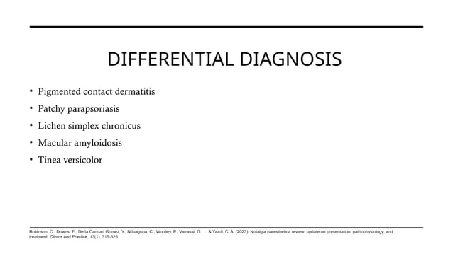Notalgia Paresthetica; A Chronic Cutaneus Sensory Neuropathy | PPTX