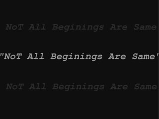 Not All The Same | PDF