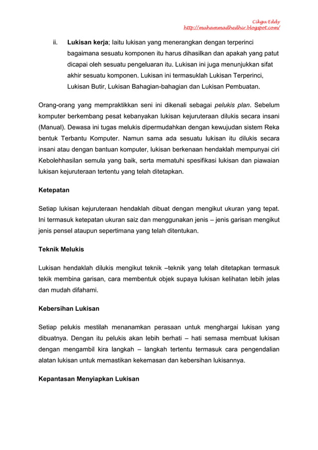 Nota lukisan kejuruteraan | DOCX