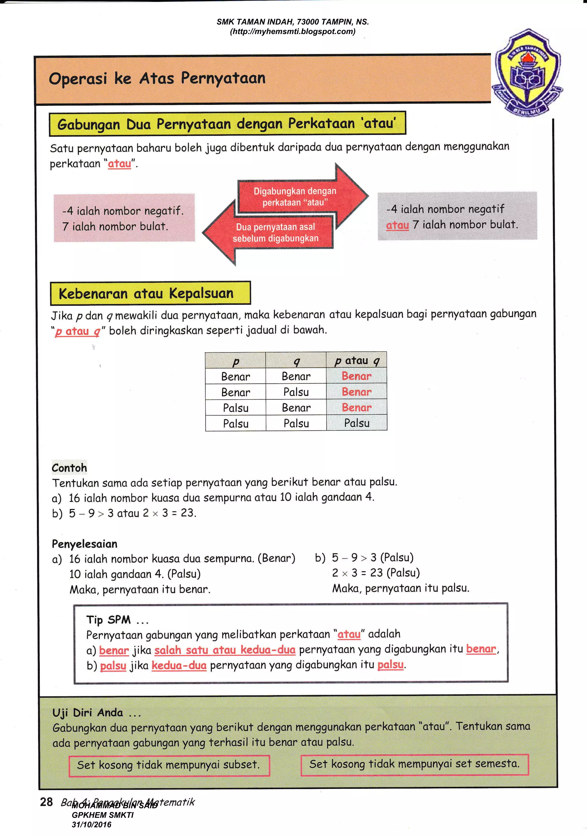 Nota matematik tingkatan 4 | PDF