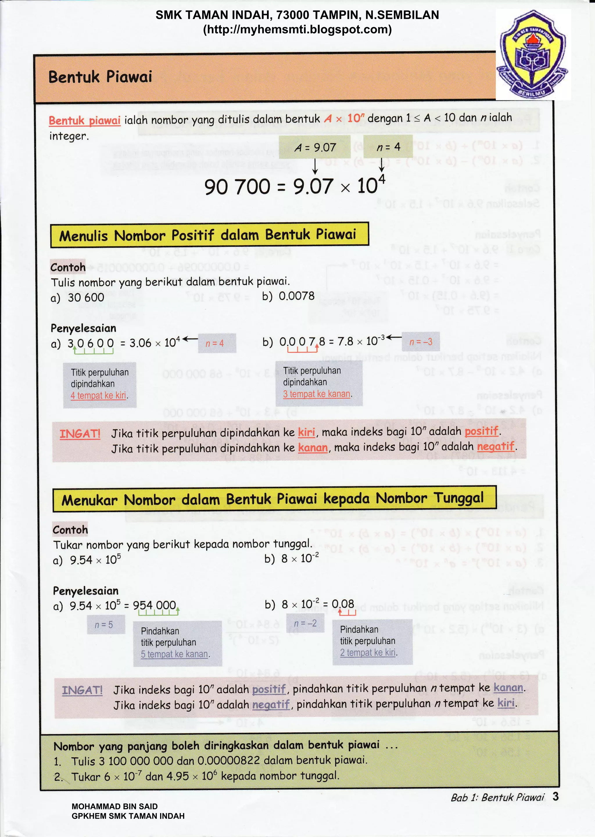 Nota matematik tingkatan 4 | PDF