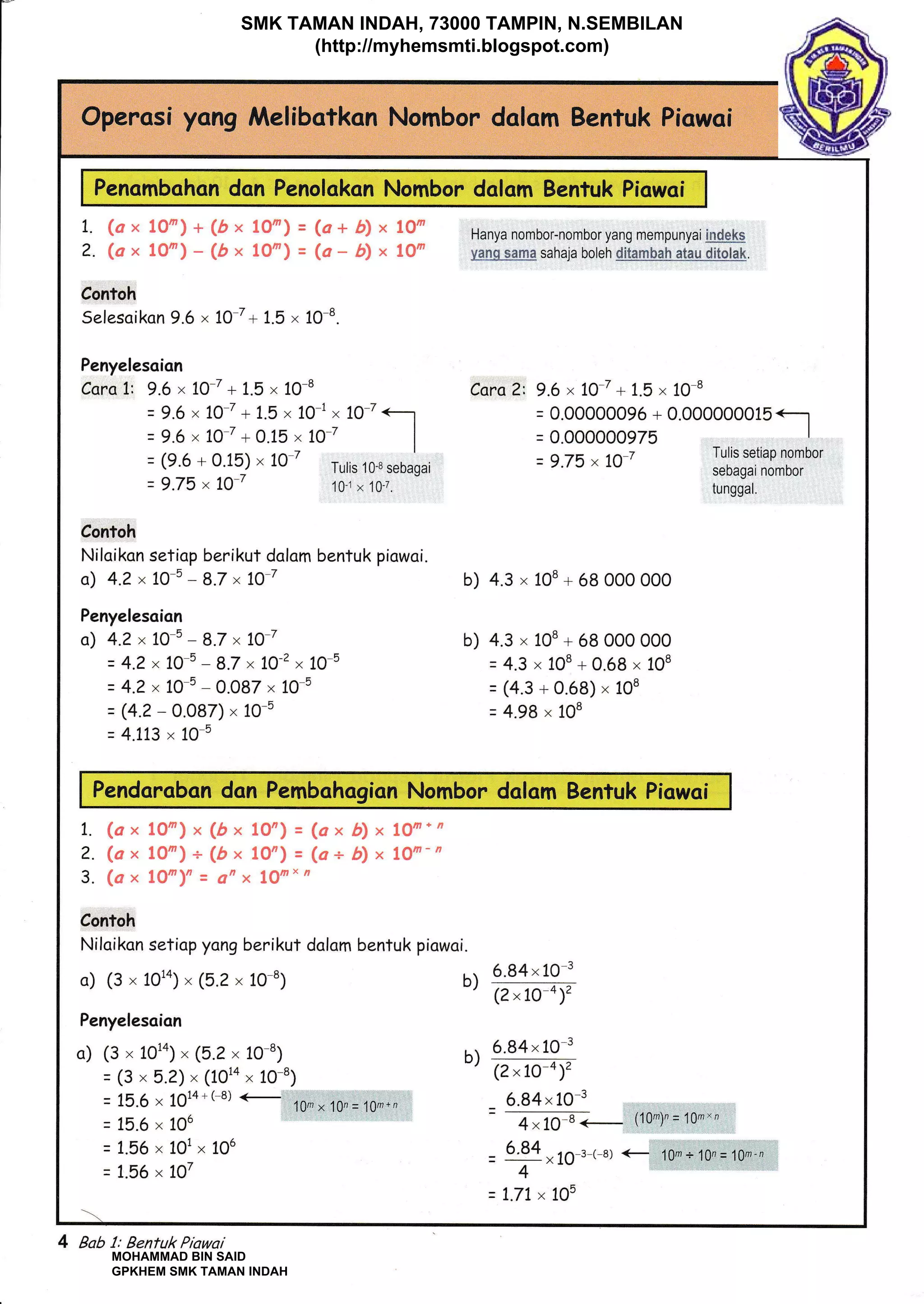 Nota matematik tingkatan 4 | PDF