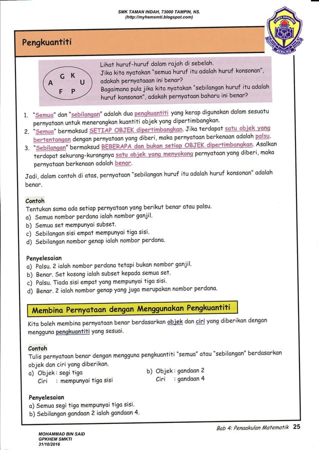 Nota matematik tingkatan 4 | PDF