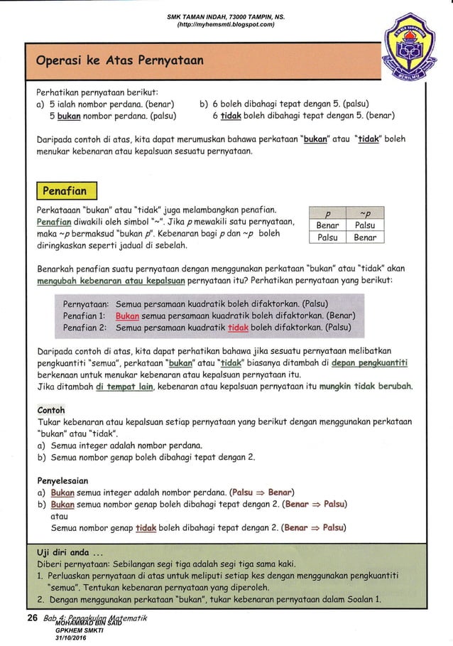 Nota matematik tingkatan 4 | PDF