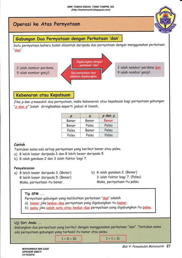 Nota matematik tingkatan 4 | PDF
