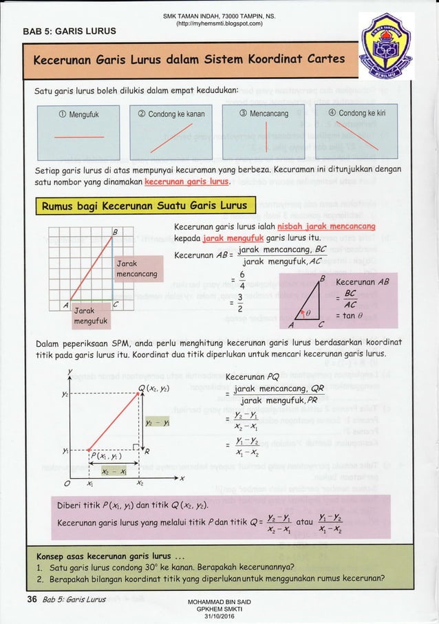 Nota matematik tingkatan 4 | PDF