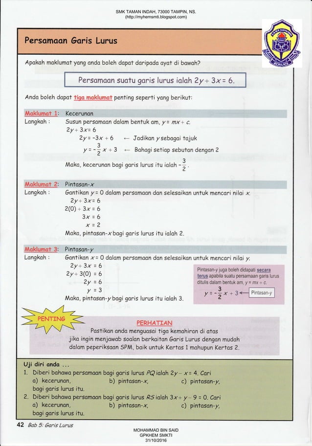 Nota matematik tingkatan 4 | PDF