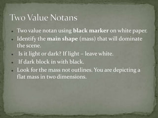 Painting Shapes and Notan Two Value Studies | PPTX