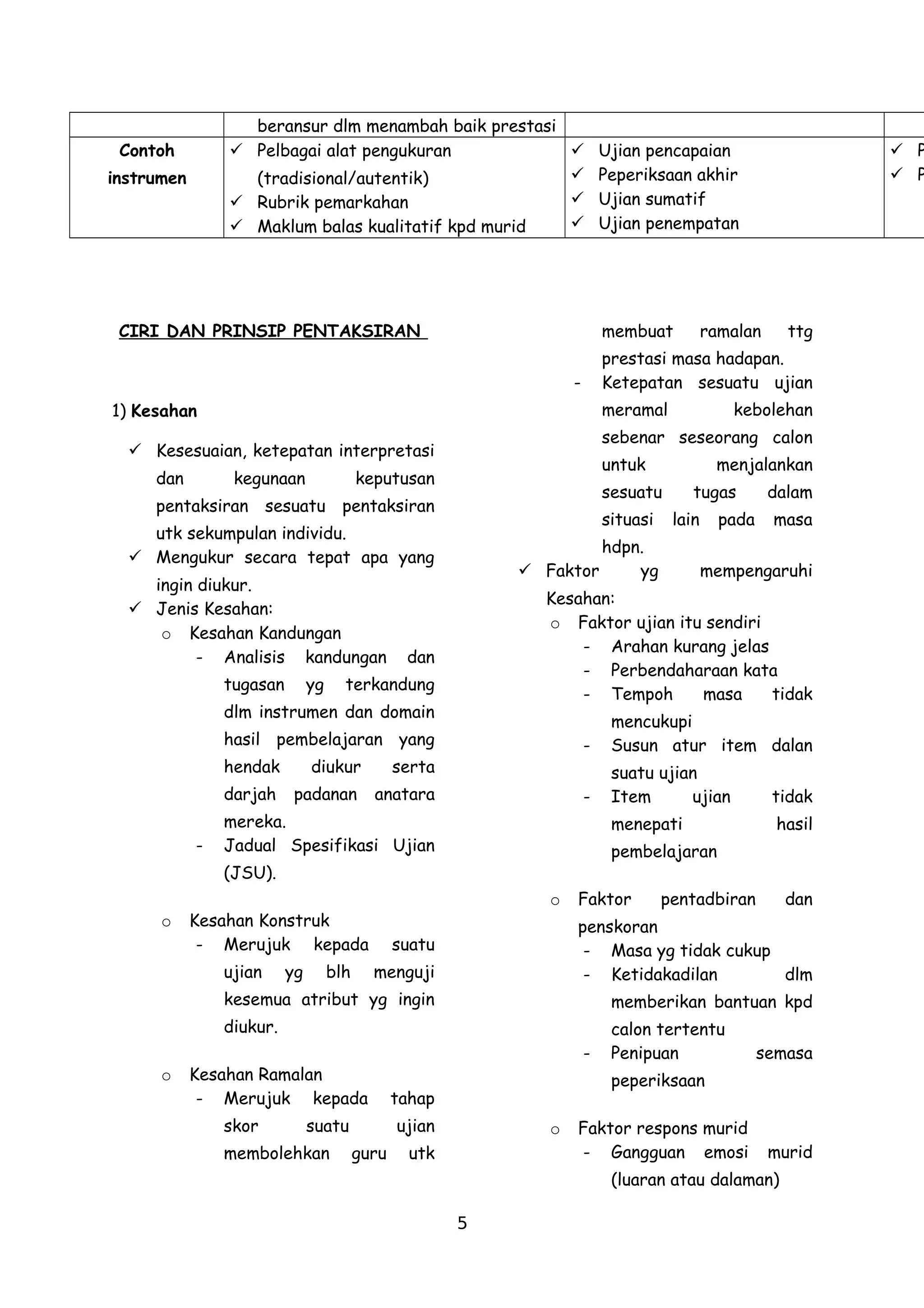 Nota Padat EDUP3063 - Pentaksiran Dalam Pendidikan | PDF