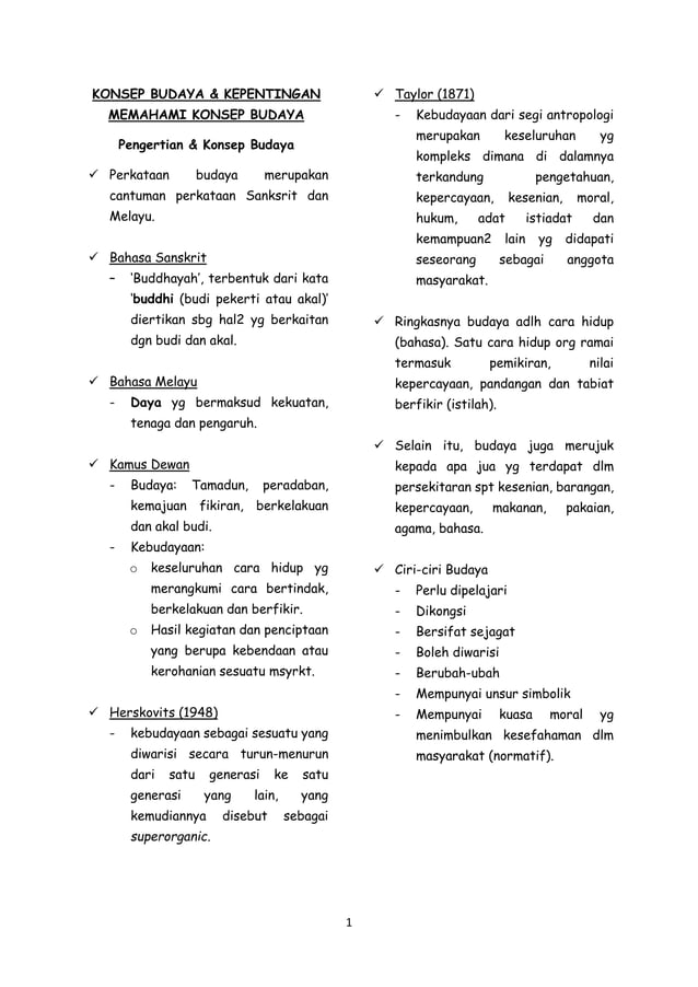 Nota Padat EDUP3073 - Budaya dan Pembelajaran | PDF