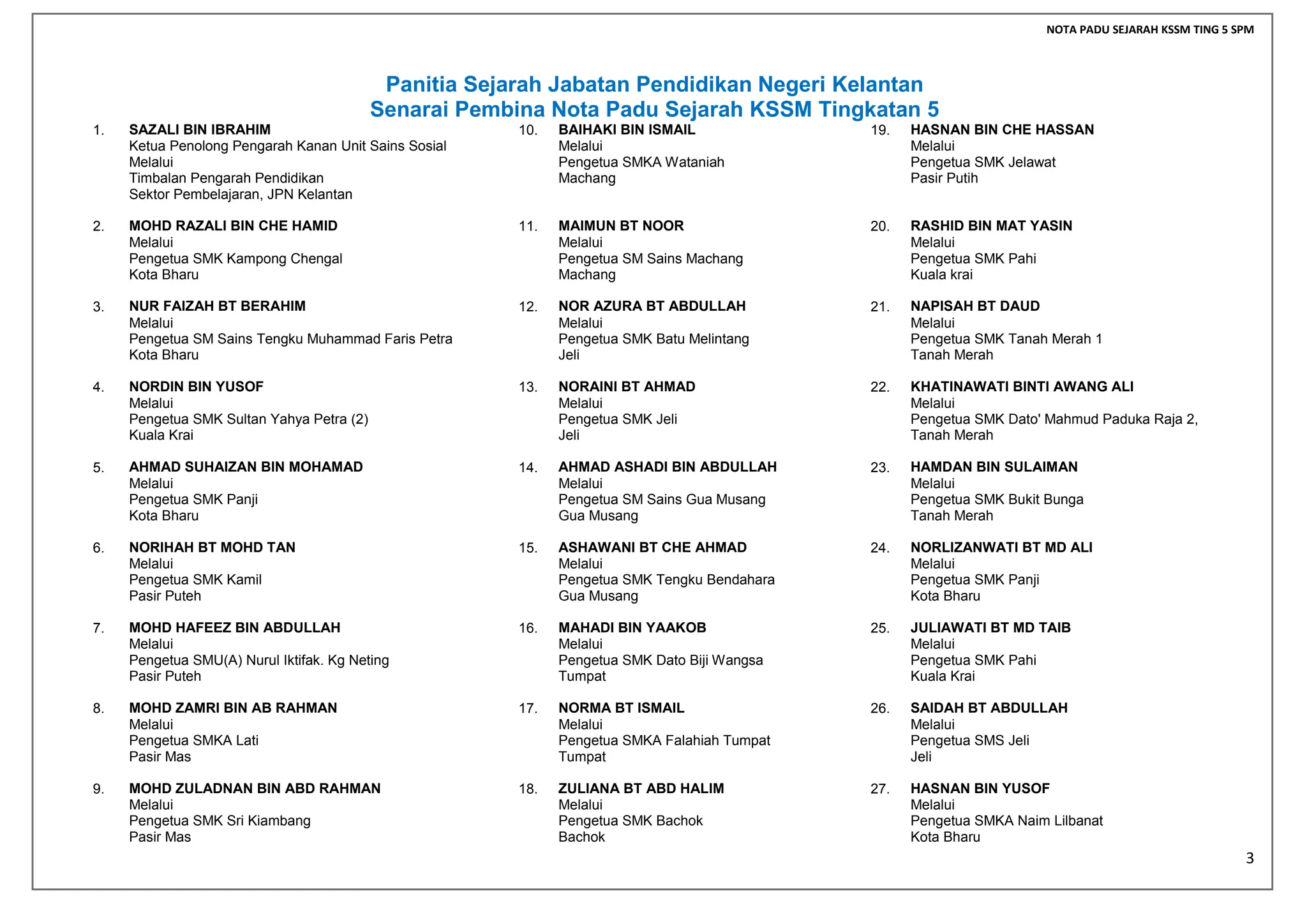 SEJARAH TINGKATAN 5. NOTA RINGKAS SEMUA BAB. | PDF
