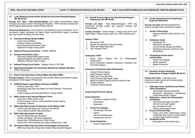 SEJARAH TINGKATAN 5. NOTA RINGKAS SEMUA BAB. | PDF