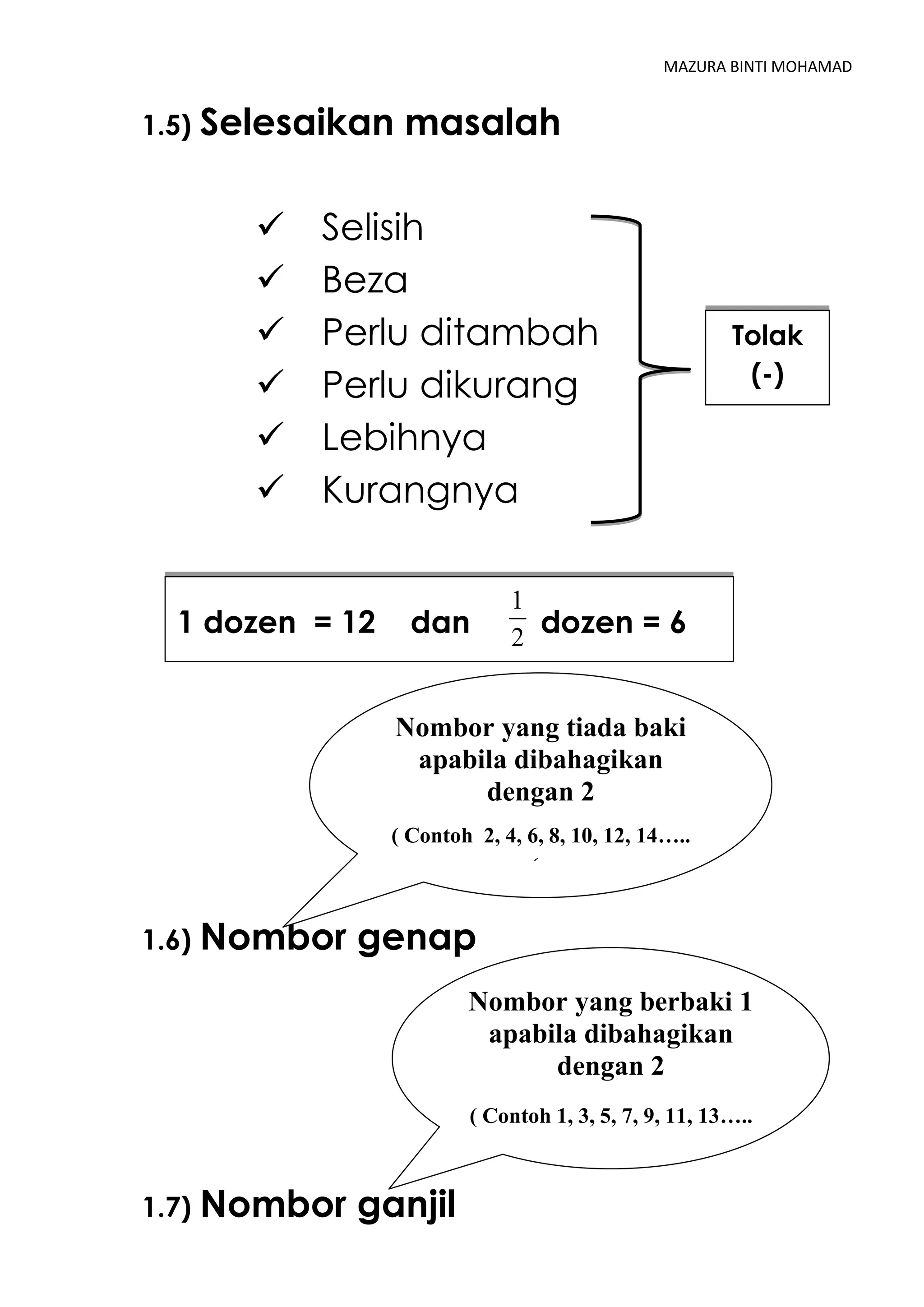 Nota Matematik UPSR Sekolah Rendah | PDF
