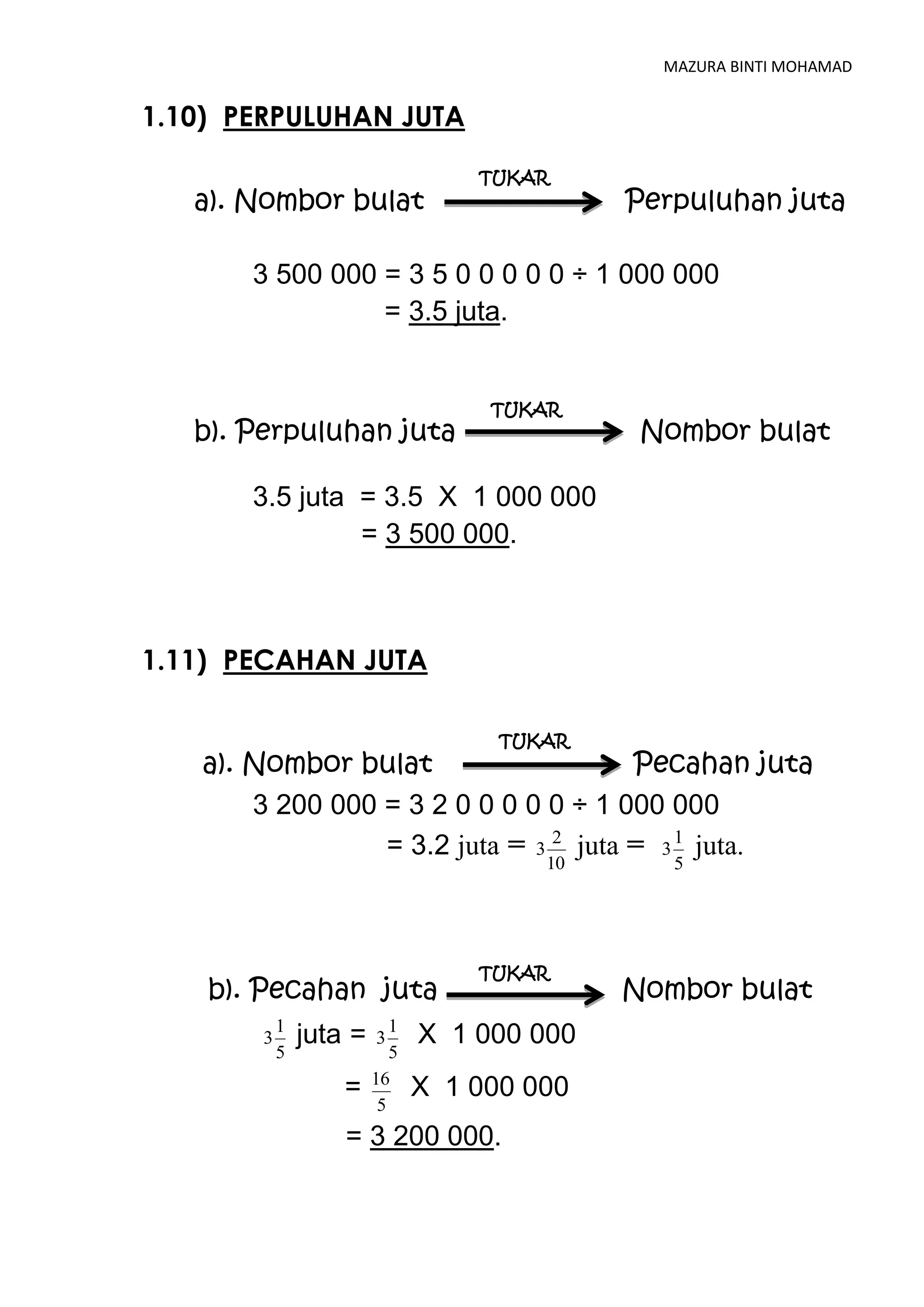 Nota Matematik UPSR Sekolah Rendah | PDF