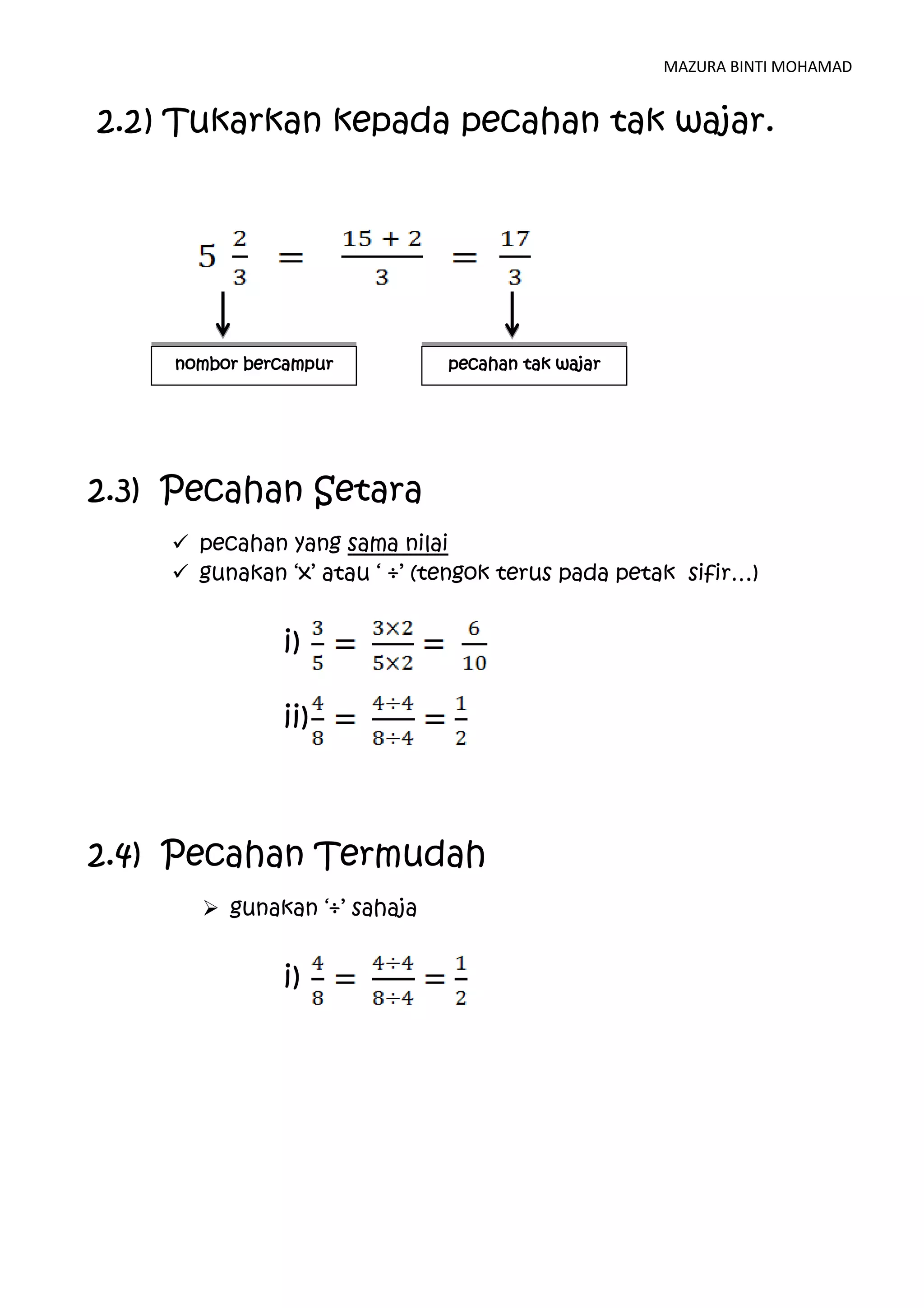 Nota Matematik UPSR Sekolah Rendah | PDF
