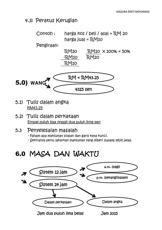 Nota Matematik UPSR Sekolah Rendah | PDF