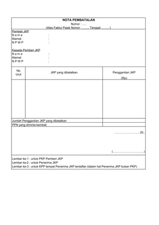 Nota pembatalan | PDF