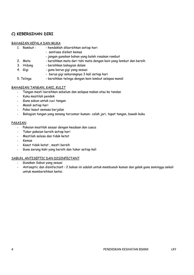 Nota pendidikan kesihatan (1) | PDF