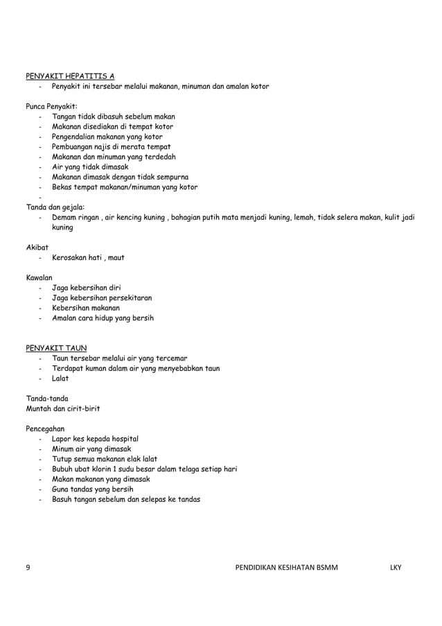 Nota pendidikan kesihatan (1) | PDF