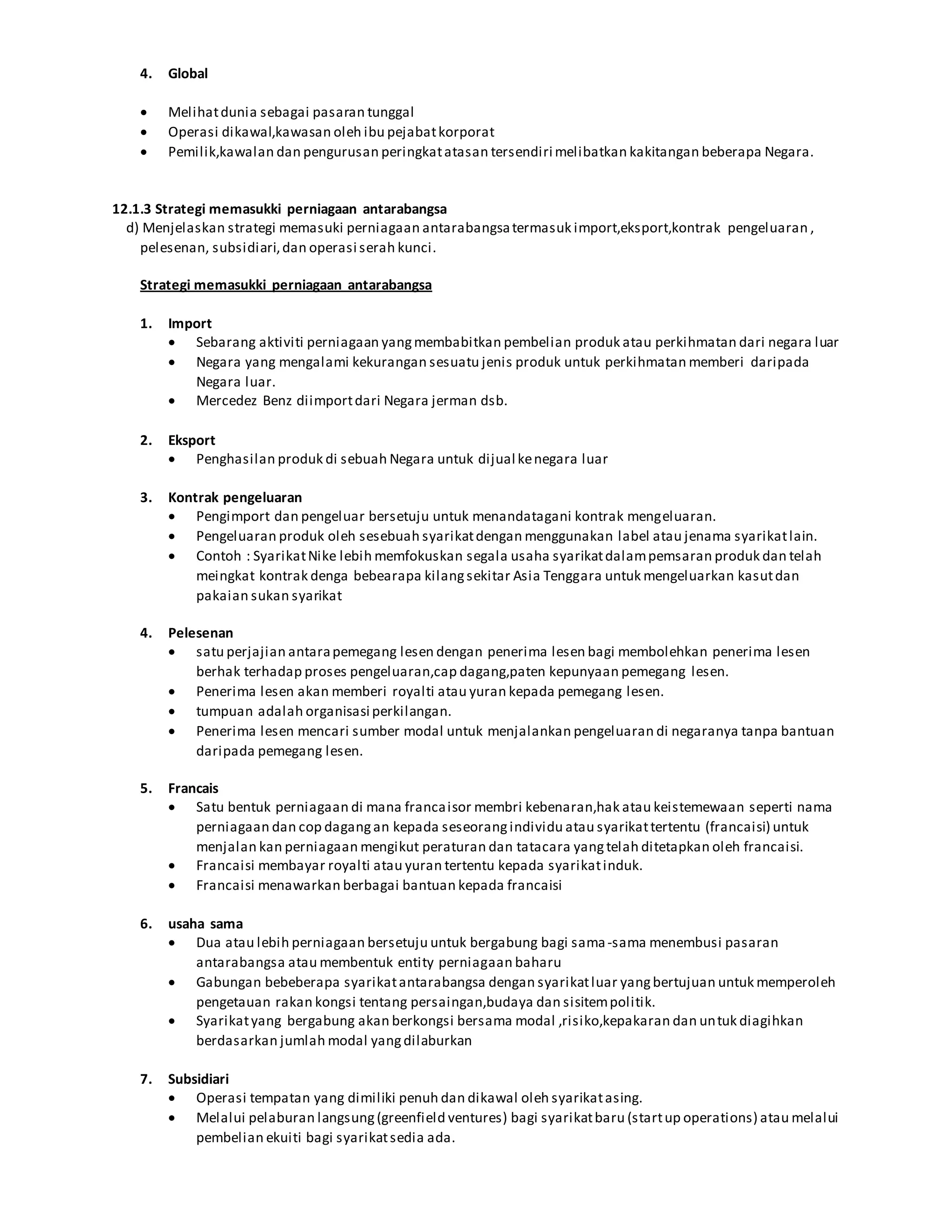 Nota pengajian perniagaan sem 3 | DOCX