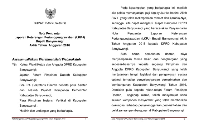 Nota pengantar lkpj | PPT