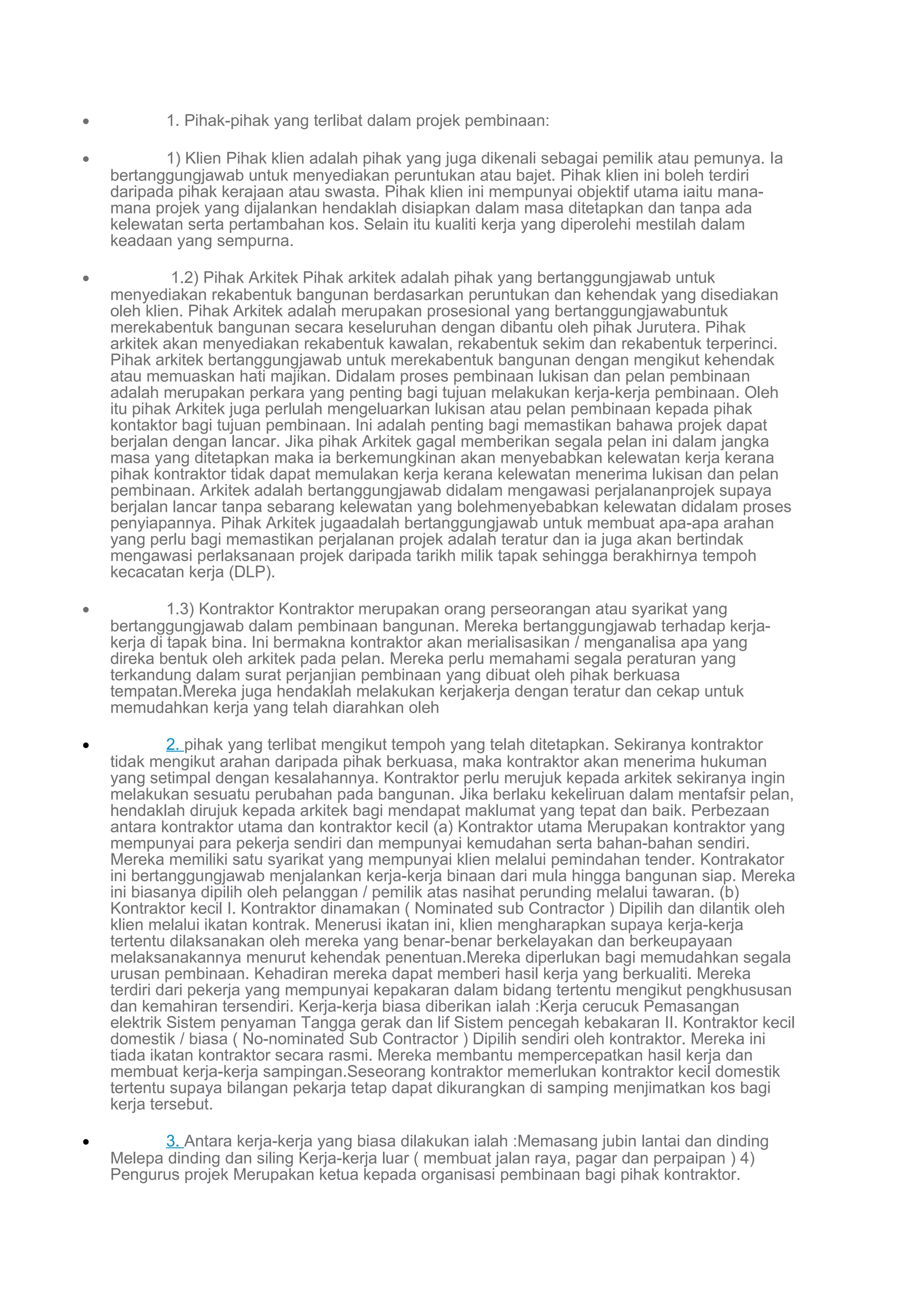 pihak yang terlibat dalam pembinaan | DOC